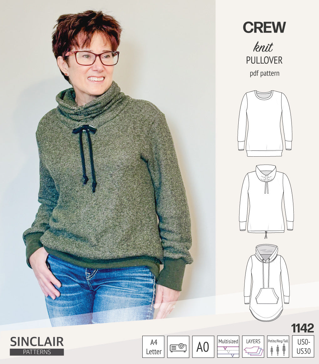 Crew pullover and hoodie (PDF sewing pattern) – Sinclair Patterns