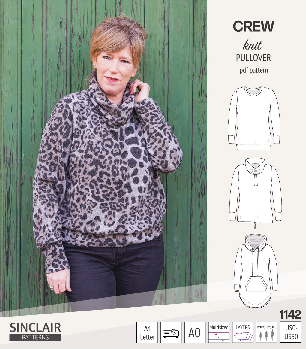 Crew pullover and hoodie (PDF sewing pattern) – Sinclair Patterns