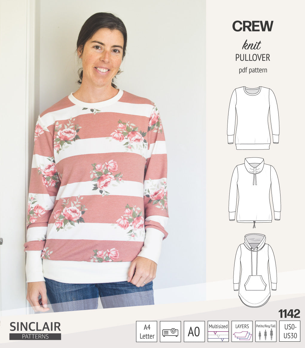 Crew pullover and hoodie (PDF sewing pattern) – Sinclair Patterns