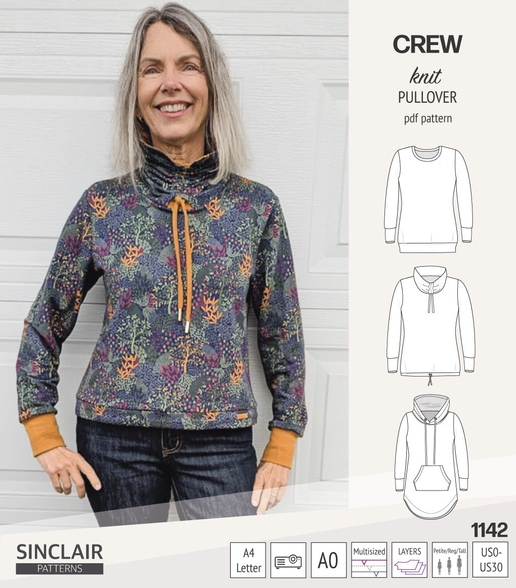 Crew pullover and hoodie (PDF sewing pattern) – Sinclair Patterns