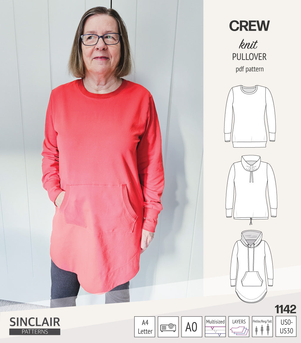 Crew pullover and hoodie (PDF sewing pattern) – Sinclair Patterns