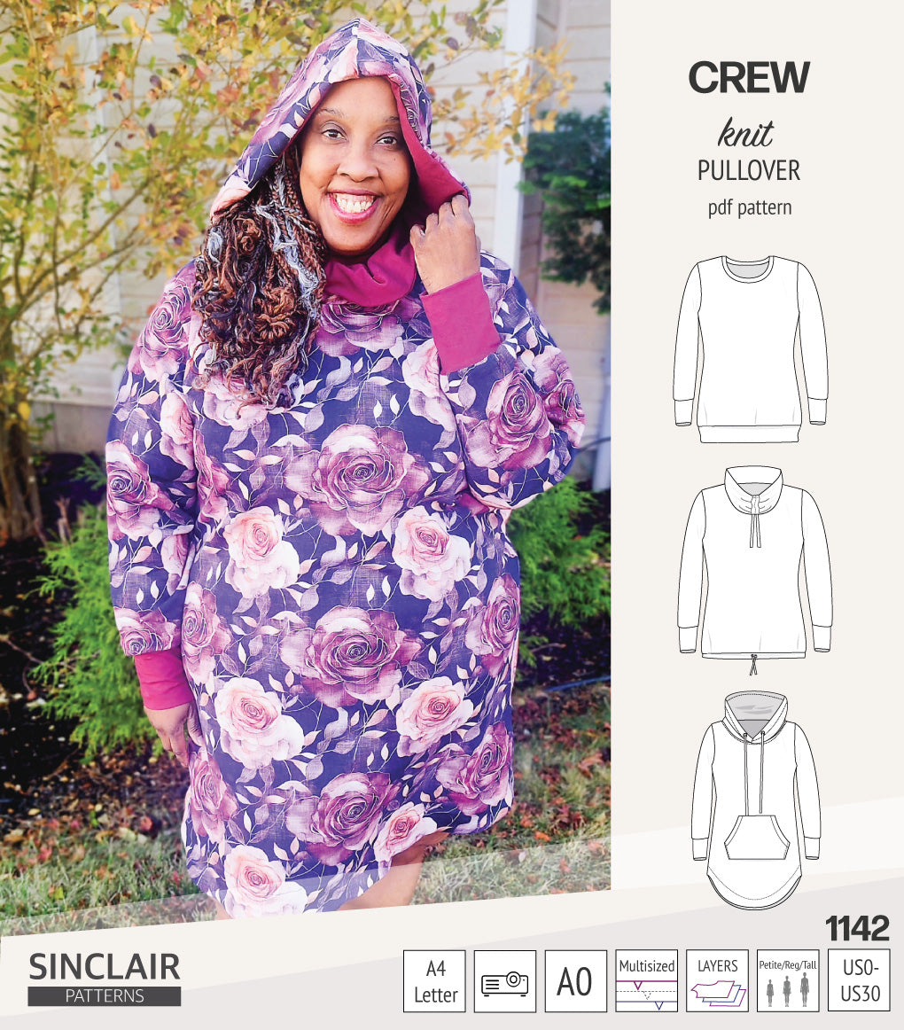 Crew pullover and hoodie (PDF sewing pattern) – Sinclair Patterns