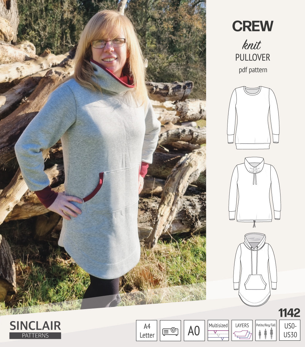 Crew pullover and hoodie (PDF sewing pattern) – Sinclair Patterns