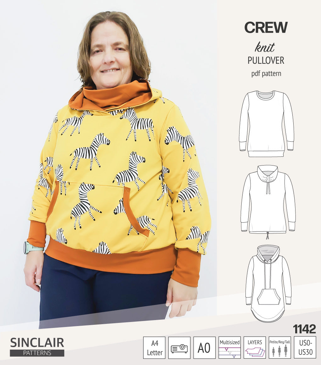Crew pullover and hoodie (PDF sewing pattern) – Sinclair Patterns