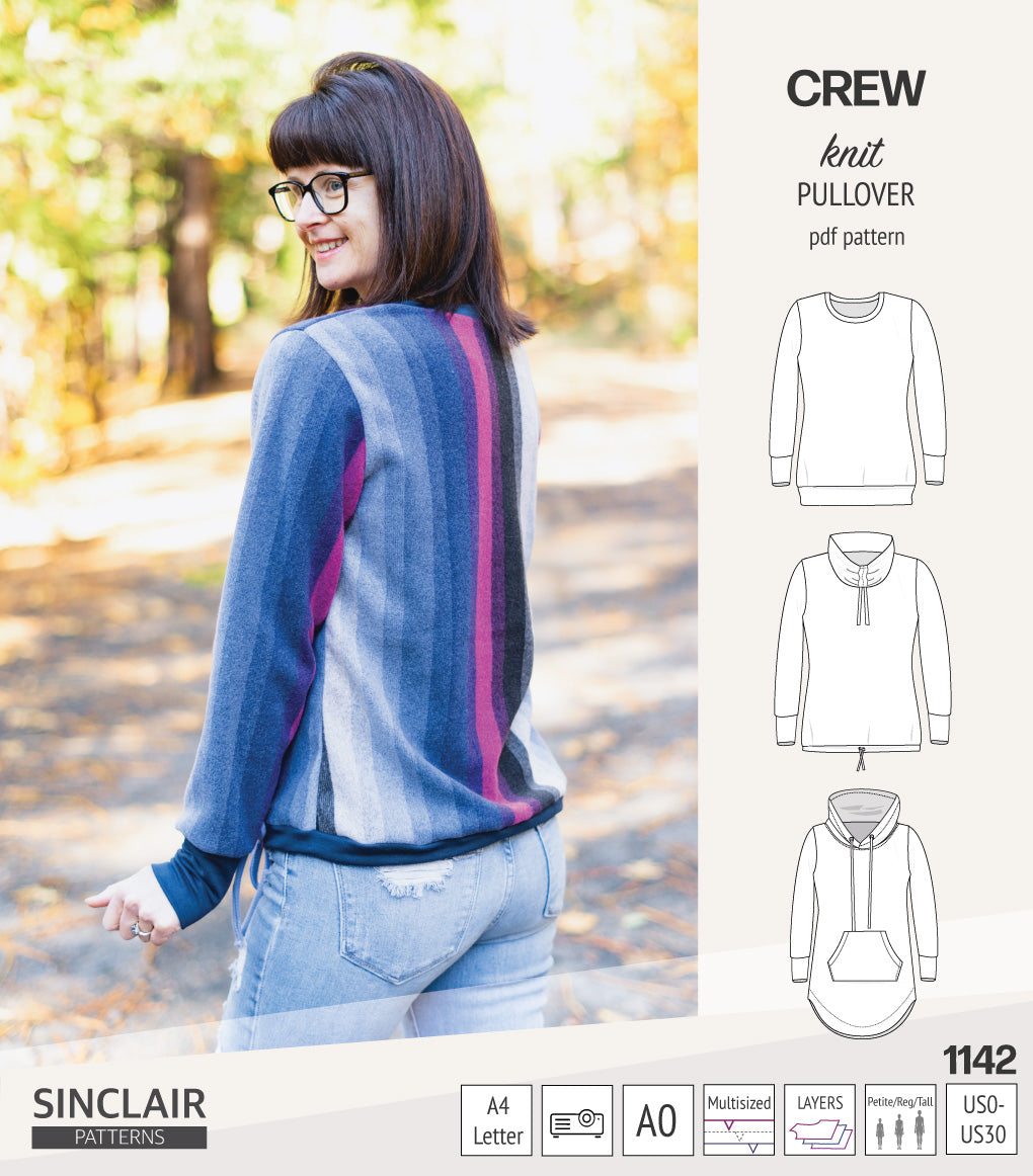 Crew pullover and hoodie (PDF sewing pattern) – Sinclair Patterns