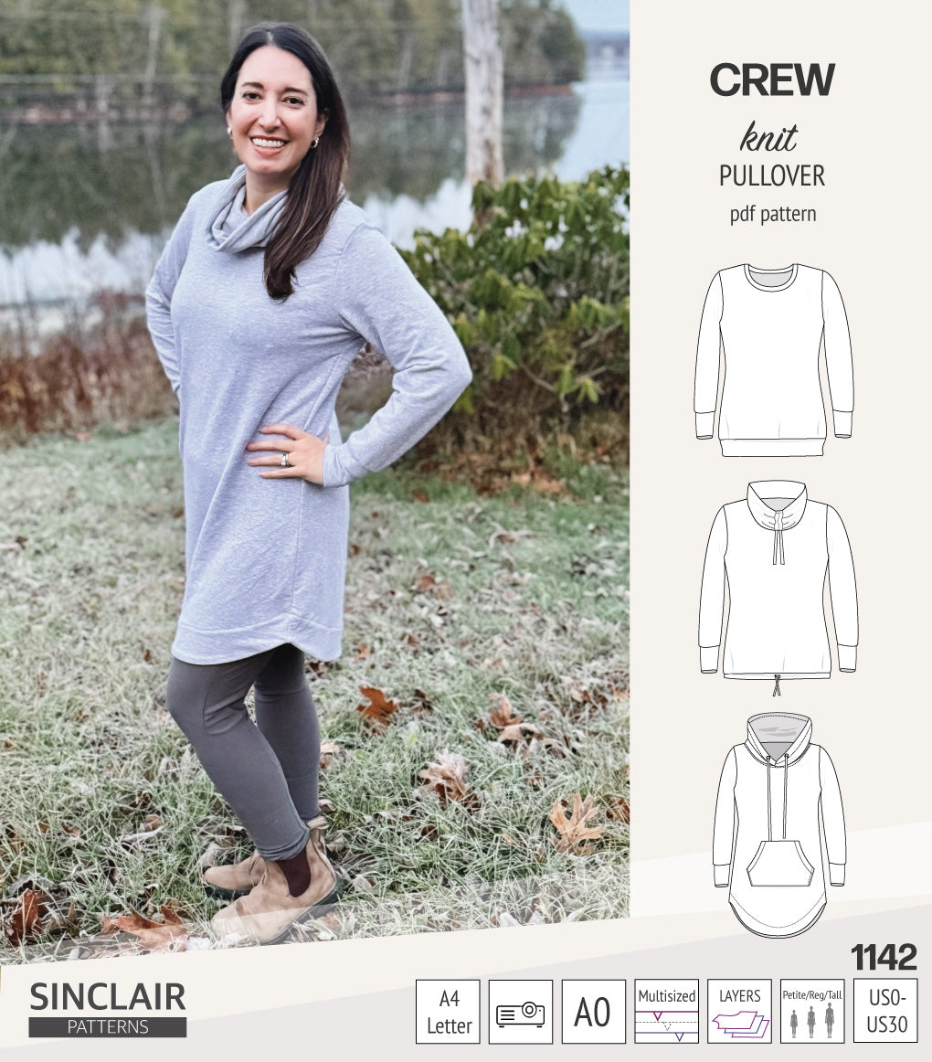 Crew pullover and hoodie (PDF sewing pattern) – Sinclair Patterns