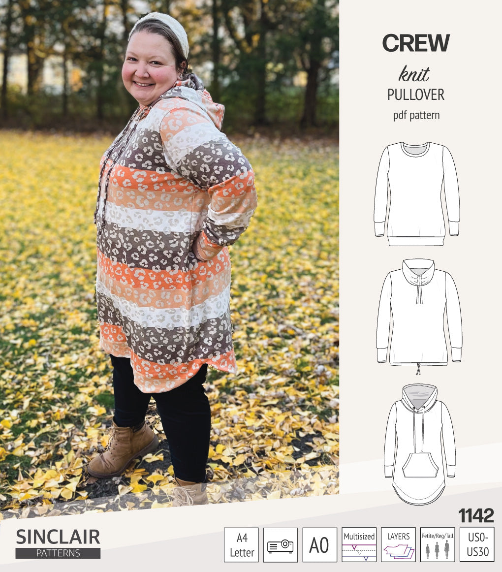 Crew pullover and hoodie (PDF sewing pattern) – Sinclair Patterns
