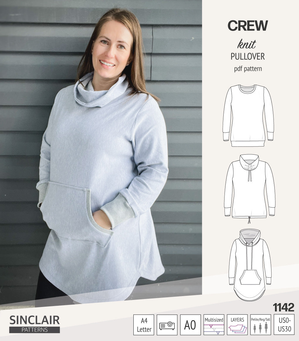 Crew pullover and hoodie (PDF sewing pattern) – Sinclair Patterns