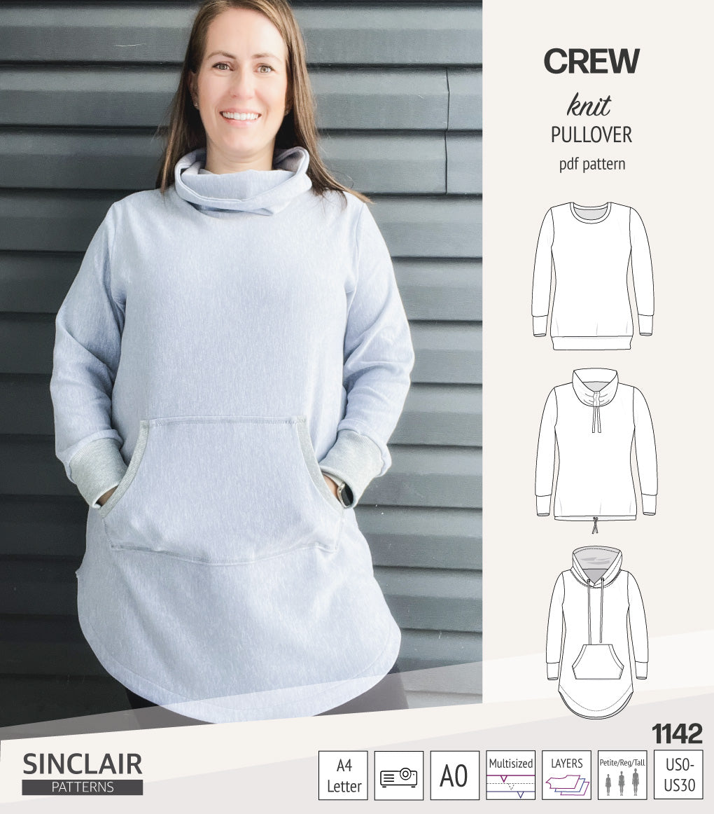 Crew pullover and hoodie (PDF sewing pattern) – Sinclair Patterns
