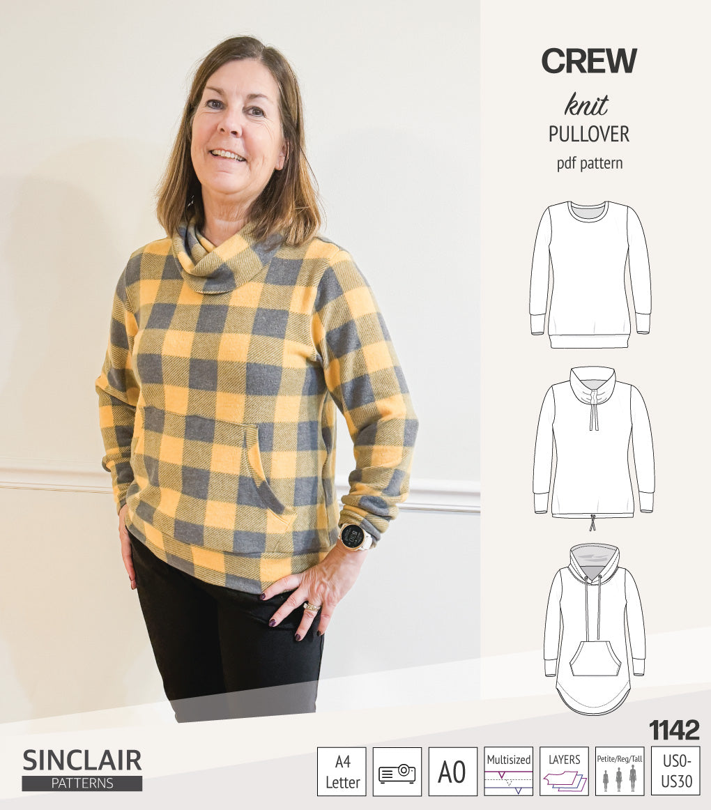 Crew pullover and hoodie (PDF sewing pattern) – Sinclair Patterns
