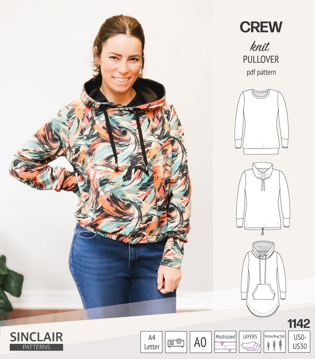 Crew pullover and hoodie (PDF sewing pattern) – Sinclair Patterns