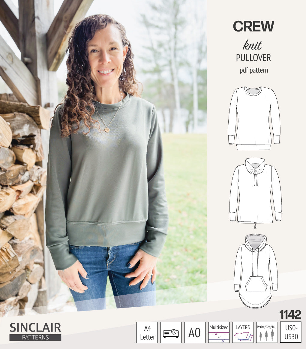 Crew pullover and hoodie (PDF sewing pattern) – Sinclair Patterns