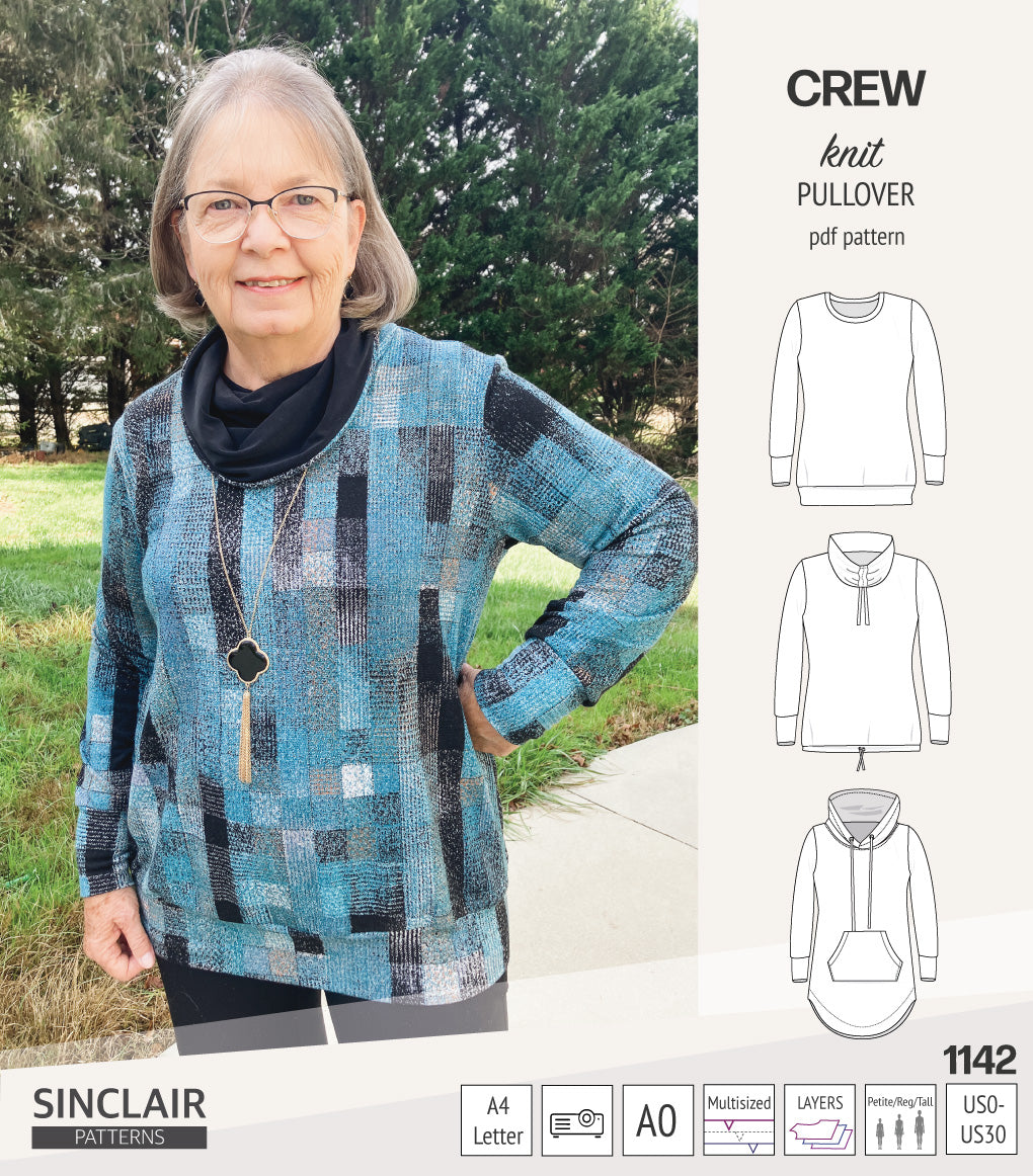 Crew pullover and hoodie (PDF sewing pattern) – Sinclair Patterns