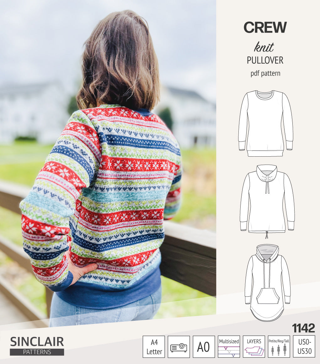 Crew pullover and hoodie (PDF sewing pattern) – Sinclair Patterns