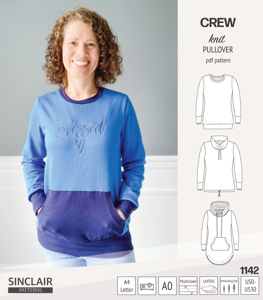 Crew pullover and hoodie (PDF sewing pattern) – Sinclair Patterns