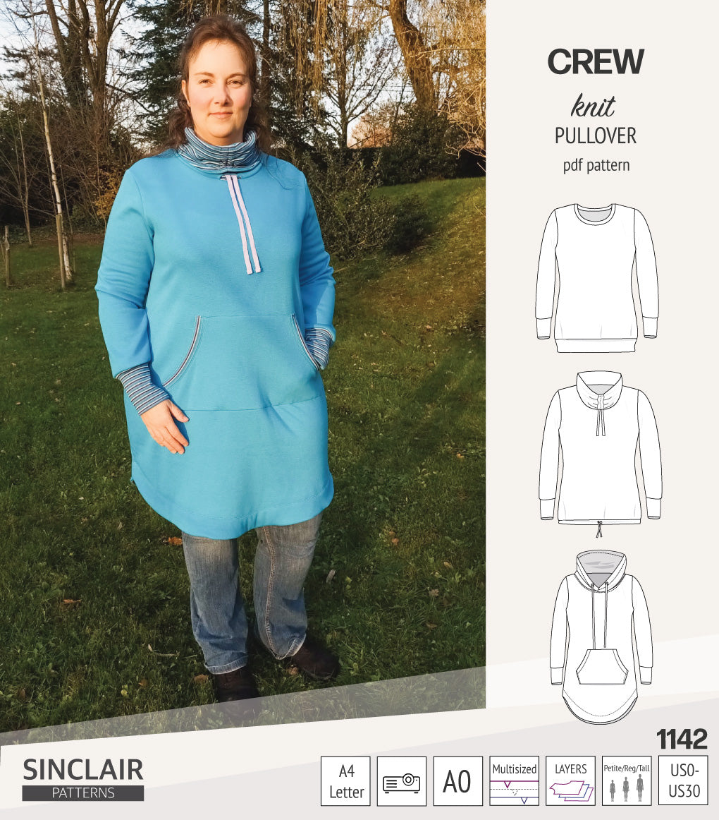 Crew pullover and hoodie (PDF sewing pattern) – Sinclair Patterns