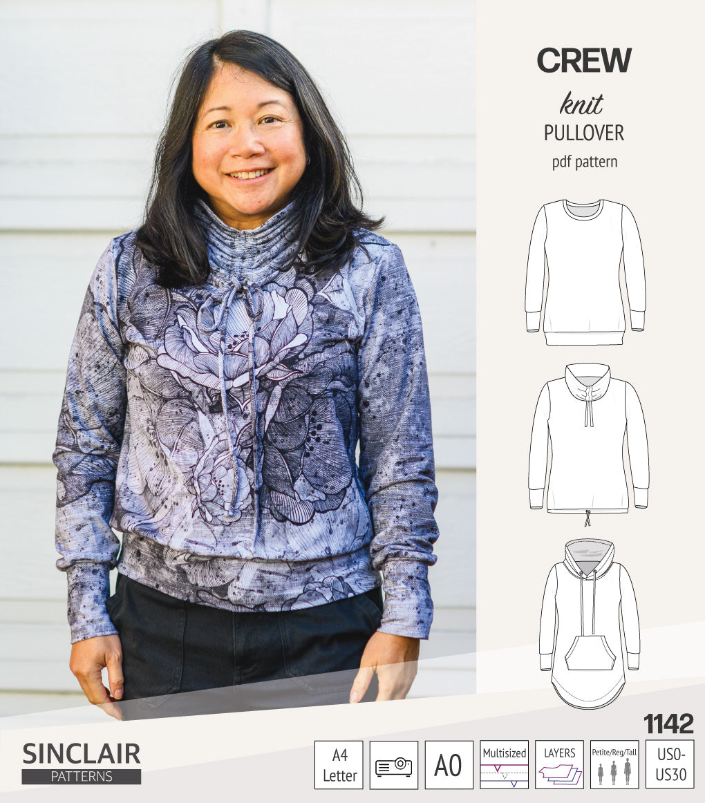 Crew pullover and hoodie (PDF sewing pattern) – Sinclair Patterns