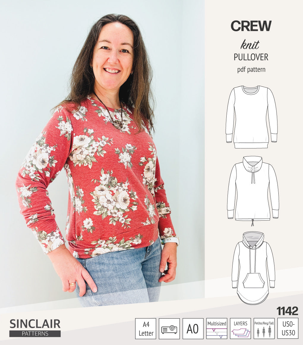 Crew pullover and hoodie (PDF sewing pattern) – Sinclair Patterns