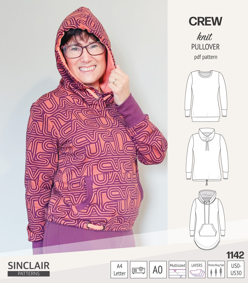 Crew pullover and hoodie (PDF sewing pattern) – Sinclair Patterns