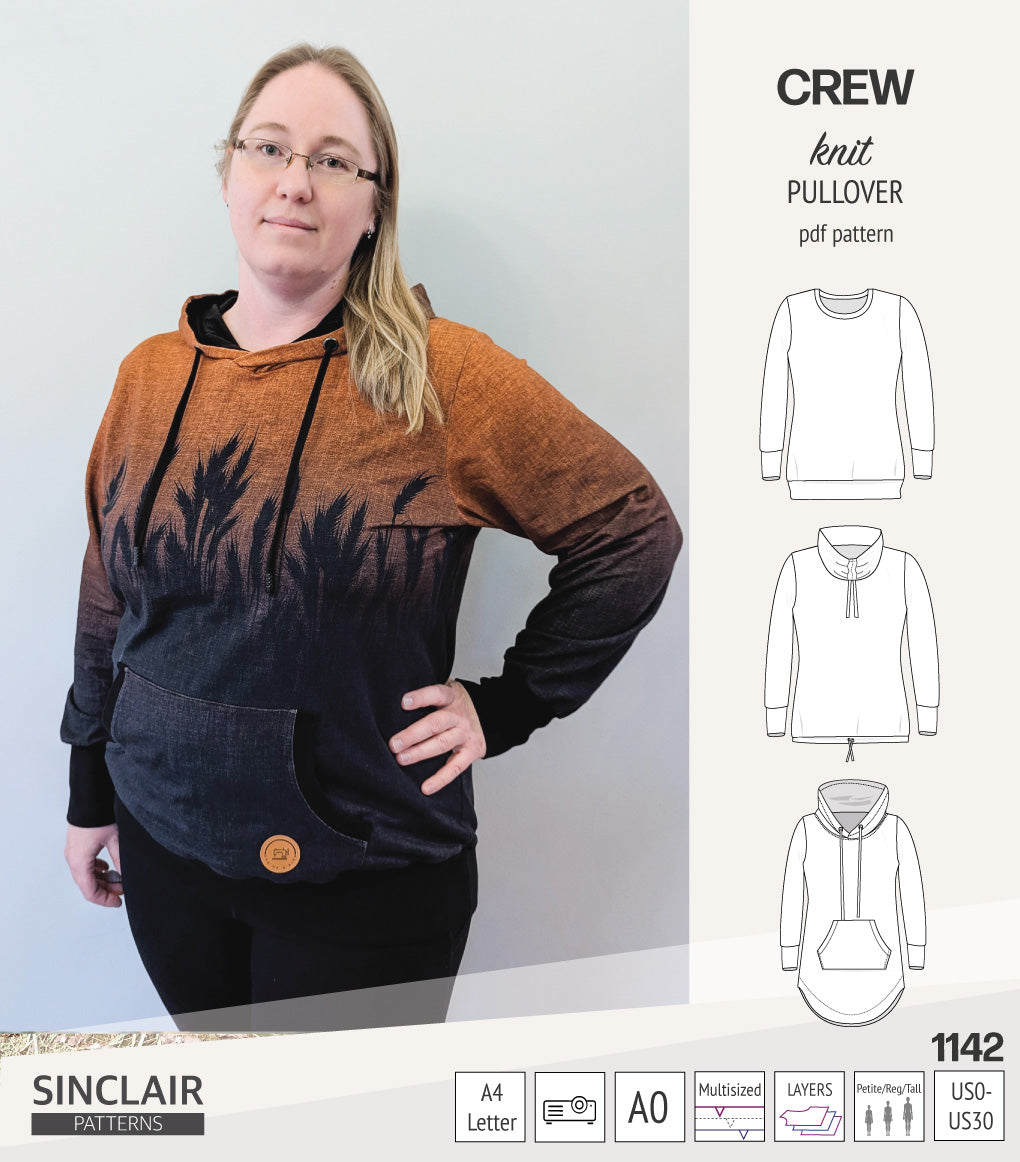 Crew pullover and hoodie (PDF sewing pattern) – Sinclair Patterns