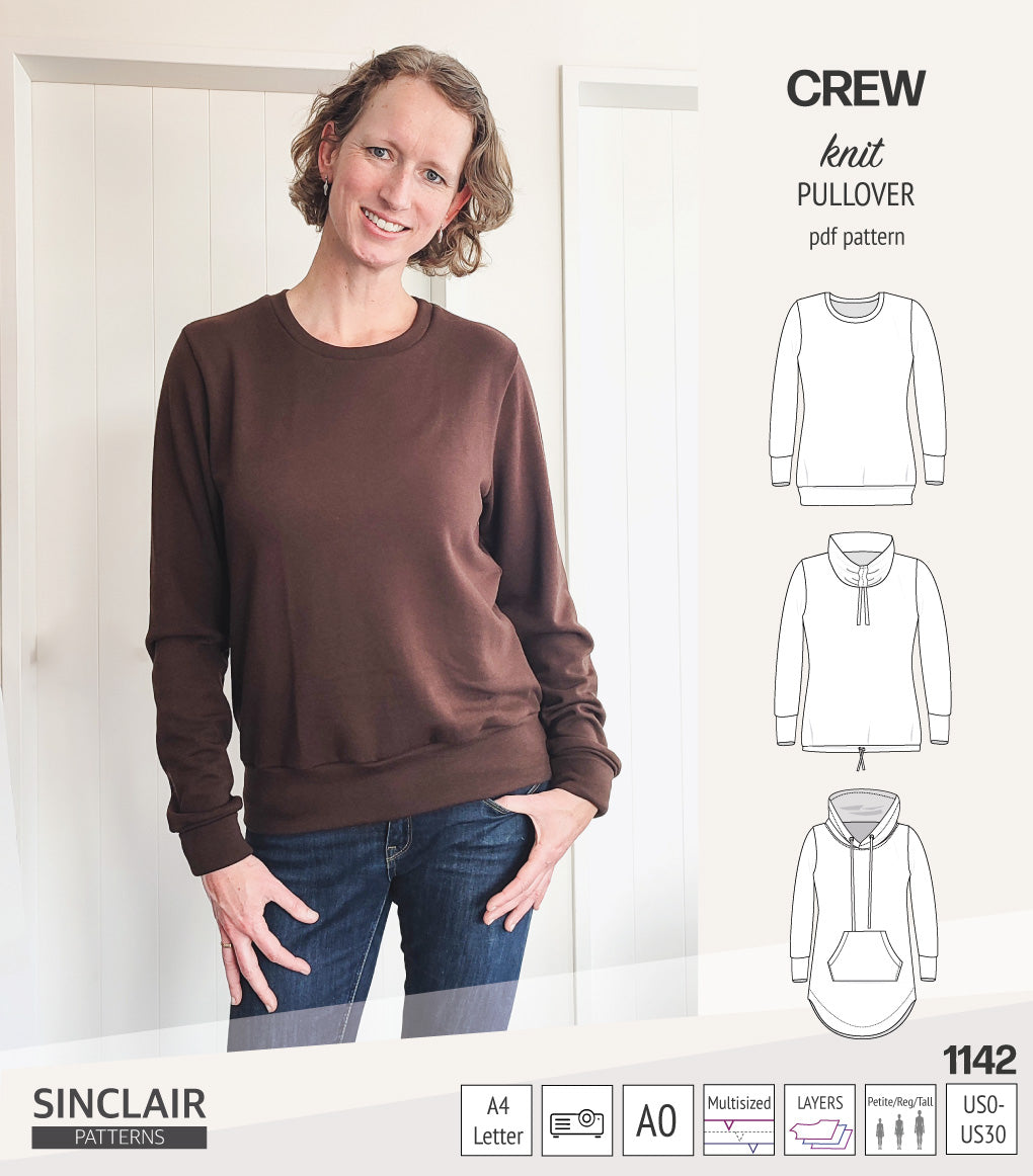 Crew pullover and hoodie (PDF sewing pattern) – Sinclair Patterns