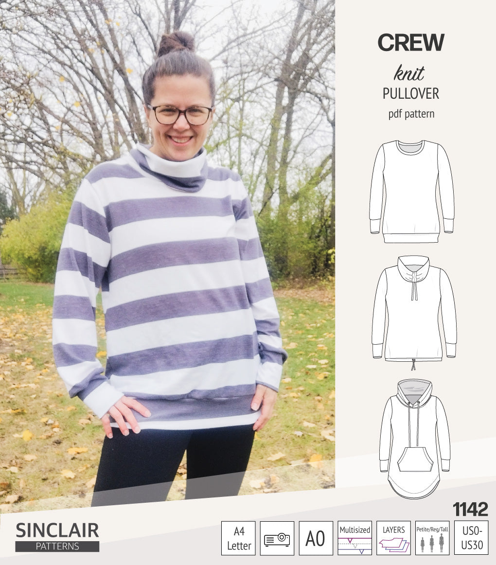 Crew pullover and hoodie (PDF sewing pattern) – Sinclair Patterns