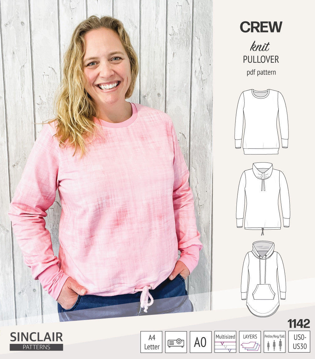 Crew pullover and hoodie (PDF sewing pattern) – Sinclair Patterns