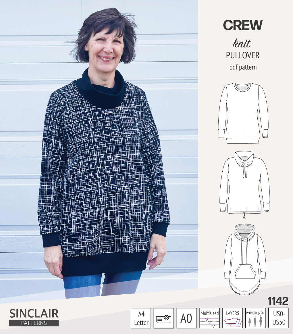 Crew pullover and hoodie (PDF sewing pattern) – Sinclair Patterns