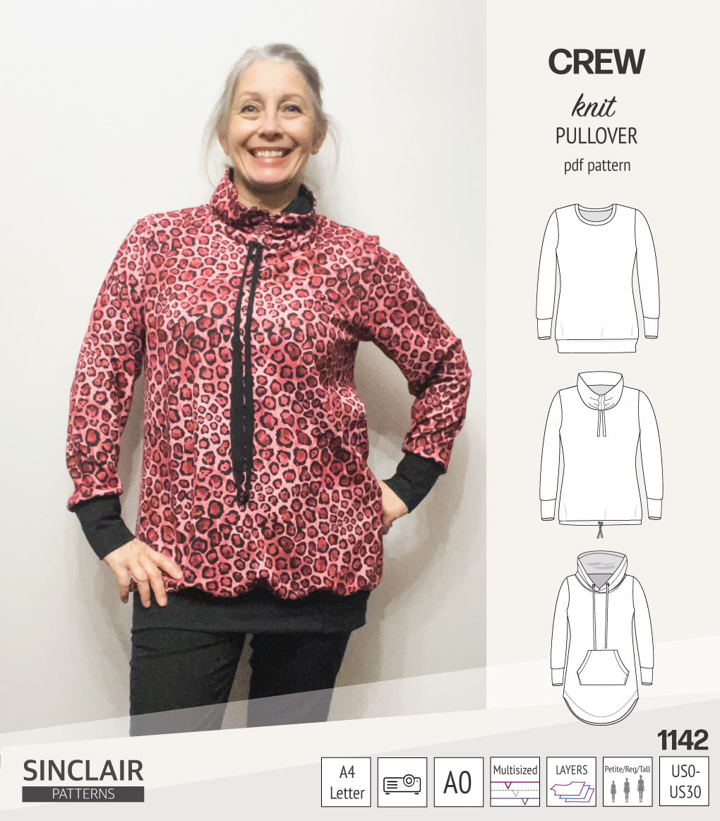 Crew pullover and hoodie (PDF sewing pattern) – Sinclair Patterns