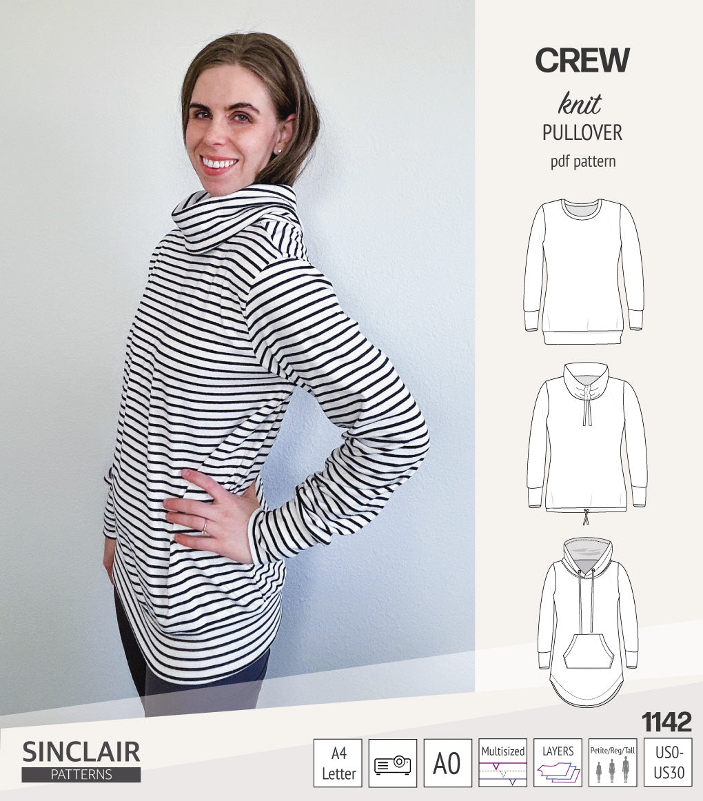 Crew pullover and hoodie (PDF sewing pattern) – Sinclair Patterns