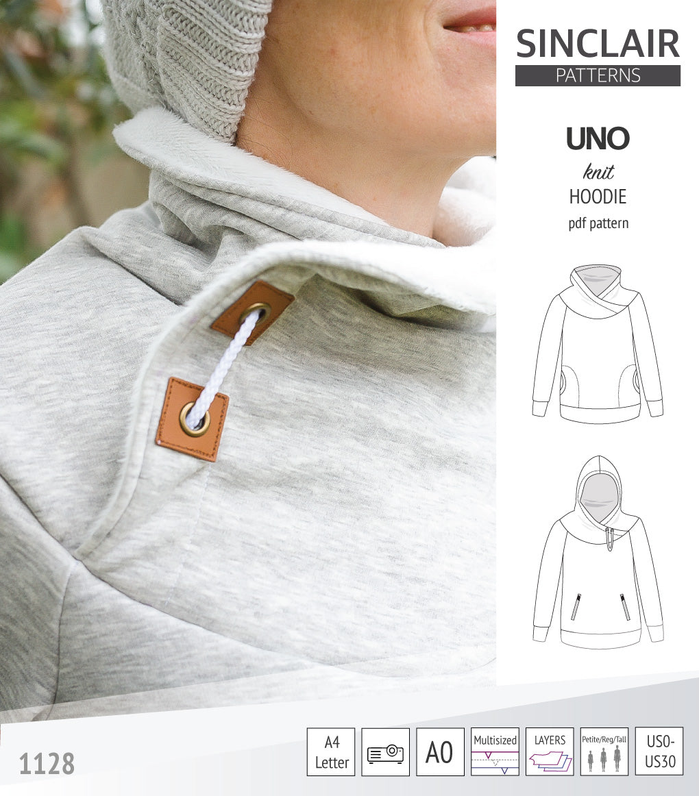 Uno hoodie with a round yoke (pdf sewing pattern) – Sinclair Patterns