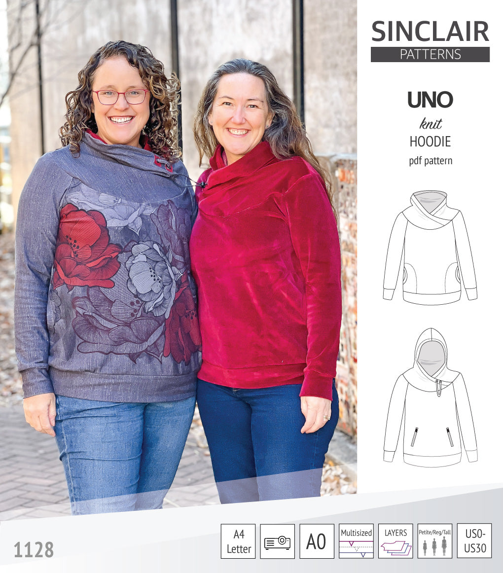 Uno hoodie with a round yoke (pdf sewing pattern) – Sinclair Patterns