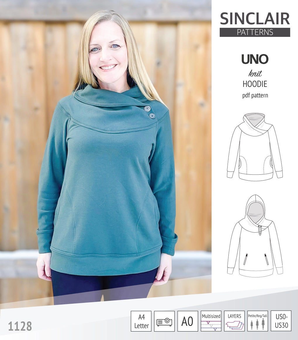 Uno hoodie with a round yoke (pdf sewing pattern) – Sinclair Patterns