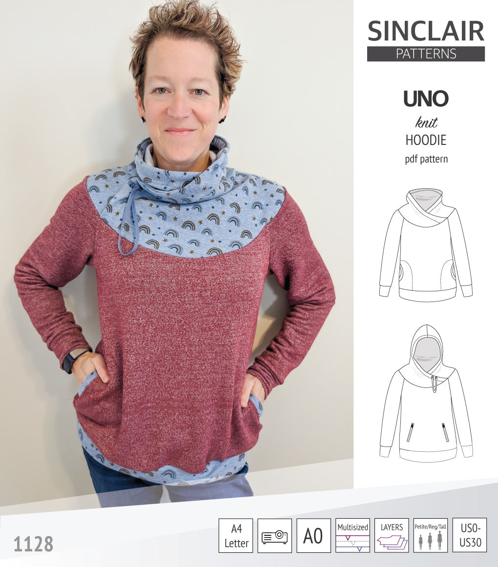 Uno hoodie with a round yoke (pdf sewing pattern) – Sinclair Patterns